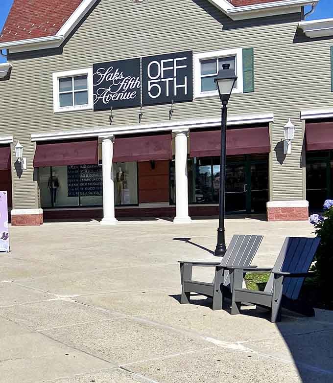 Take a quick break in these cozy chairs at Clinton Premium Outlets before heading back into Saks OFF 5TH.