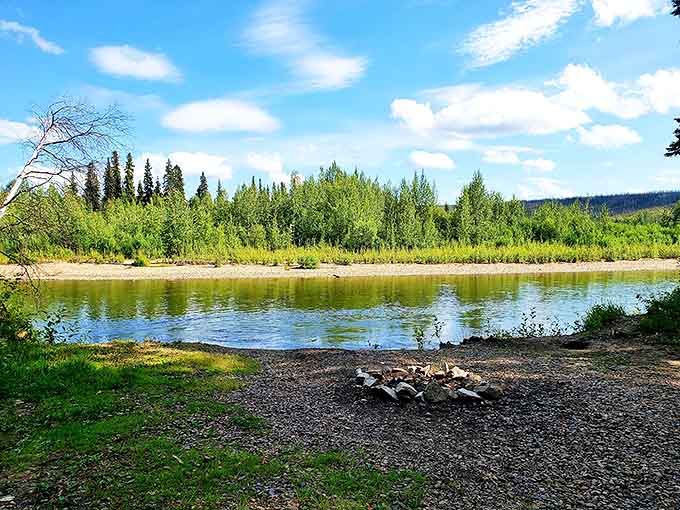 The perfect riverside picnic spot doesn't exi&mdash; Oh wait, here it is, complete with fire ring and enough tranquility to cure your doom-scrolling habit.
