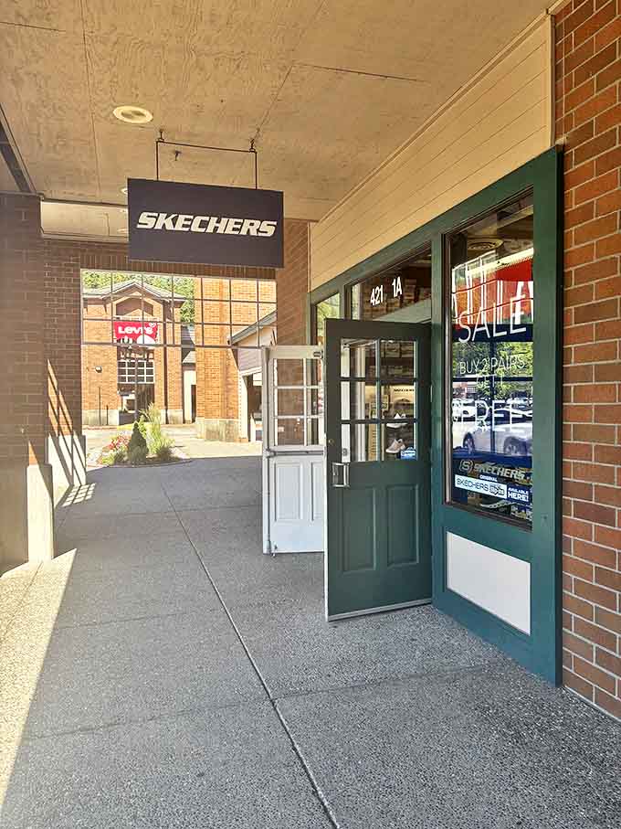 Skechers welcomes shoppers with that "we both know you're here for comfort, not fashion statements" honesty we all appreciate.