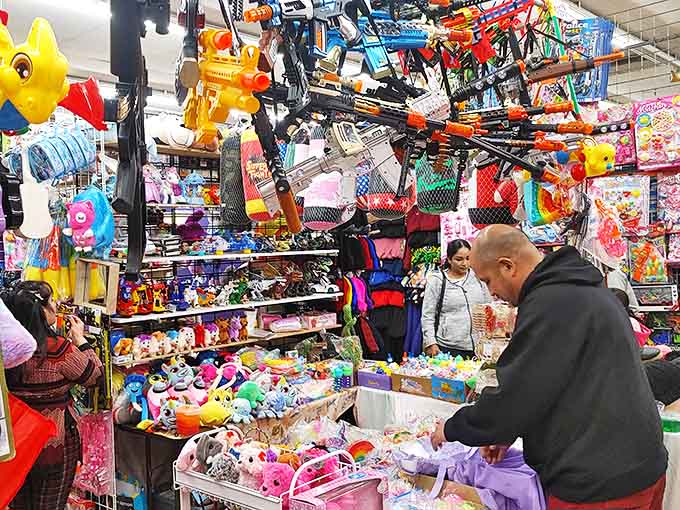 A toy explosion that would make Marie Kondo nervously reconsider her life choices. Every generation's playthings under one roof.