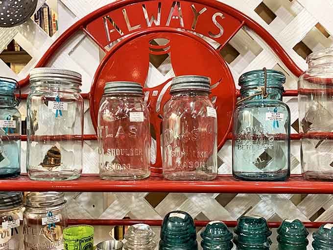 "Always" proclaims the vintage sign above these mason jars &ndash; timeless vessels that have preserved both food and family traditions.