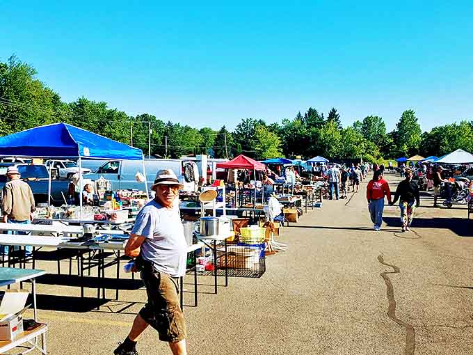 Bright aisles packed with colorful merchandise prove that organized chaos can be a beautiful thing for bargain hunters.