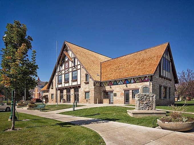 The historic Midway Town Hall stands as the community's living room, where town business and friendly gossip share equal billing.