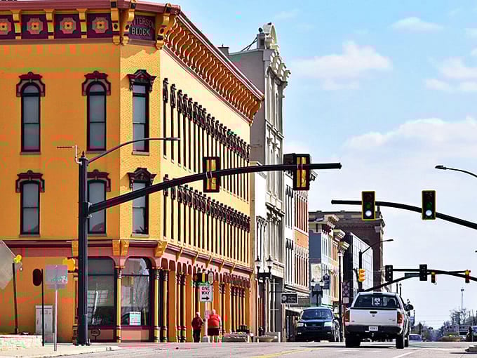 Bright colors pop along the streets of Muncie, where beautifully restored historic blocks bring a cheerful energy to the downtown.