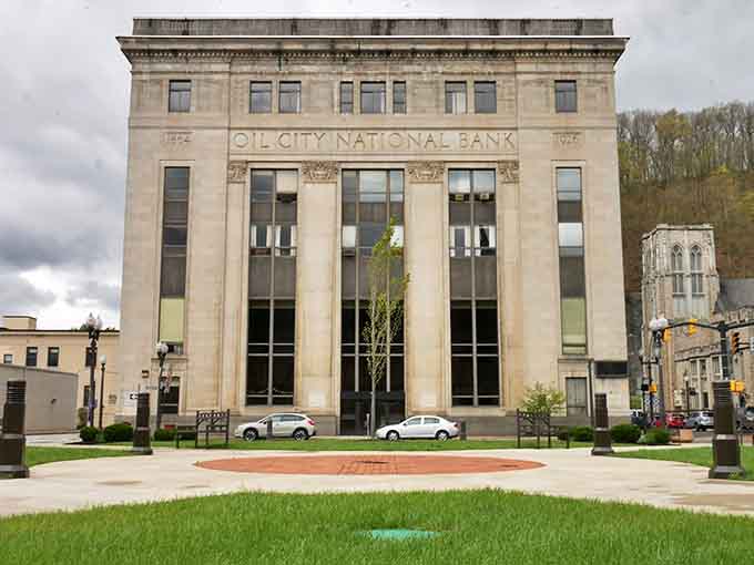 That impressive bank building proves Oil City once meant serious business in Pennsylvania's boom days.
