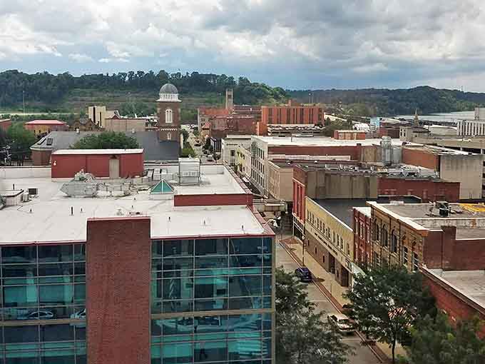 Parkersburg glows at sunset, where the rivers meet and housing prices haven't yet caught up with the spectacular views.
