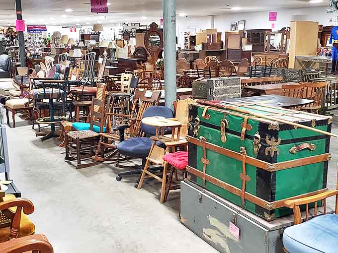 Chair heaven or furniture museum? Treasures Indoor Flea Market's impressive collection proves they just don't make 'em like they used to.