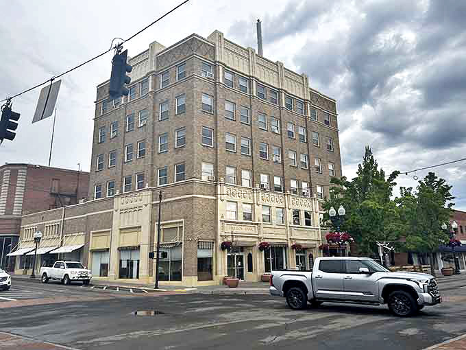 Downtown historic buildings in Klamath Falls showcase the town's character, where Oregon living comes with smaller price tags and practical small-town charm.