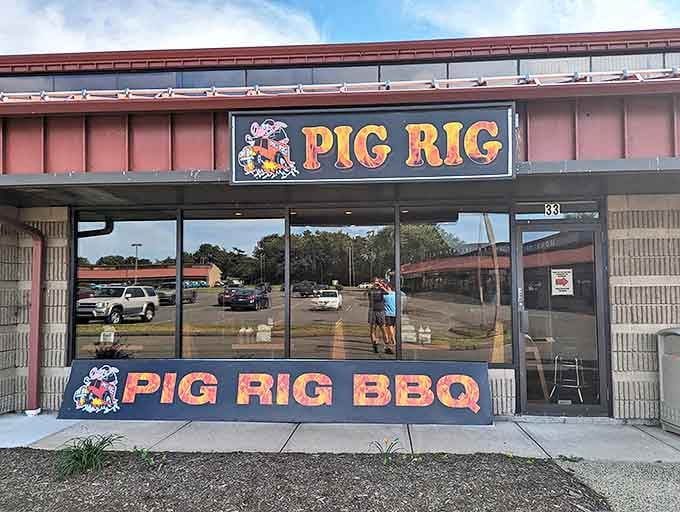 That happy pig logo knows exactly what kind of delicious magic happens behind these doors.