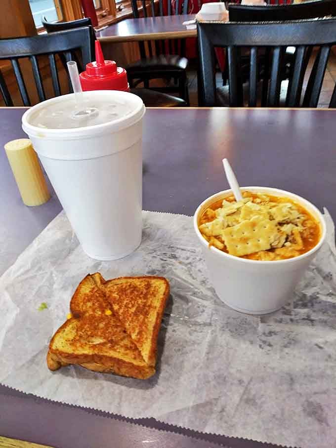 Comfort food alchemy at its finest&mdash;grilled cheese meets bean soup in a partnership that proves simple pleasures are often the most profound.