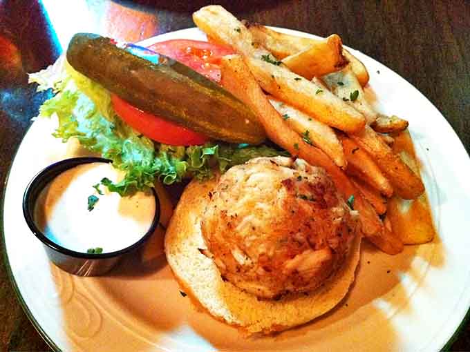 Not just any crab cake, but Maryland's answer to the question "What would happen if the ocean made a perfect sandwich?"