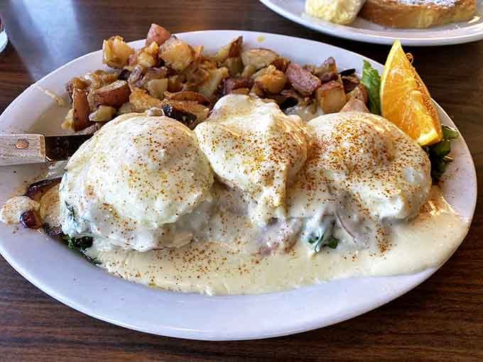 The eggs Benedict here doesn't whisper "good morning"&mdash;it belts it out like a Broadway star with perfect hollandaise pitch.