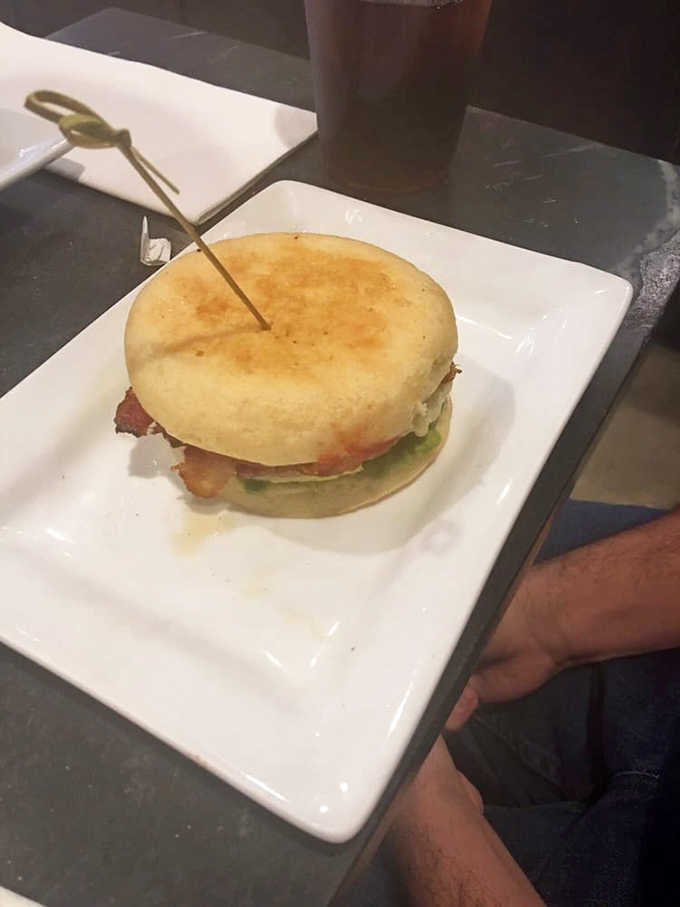 This sandwich isn't messing around. Perfectly toasted bread, fresh ingredients, and that little garnish skewer saying, "Yes, I'm worth every bite."