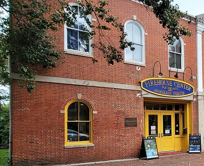The Firehouse Center's bright yellow doors practically shout "culture happens here!" &ndash; a beacon of arts in this historic seaport town.