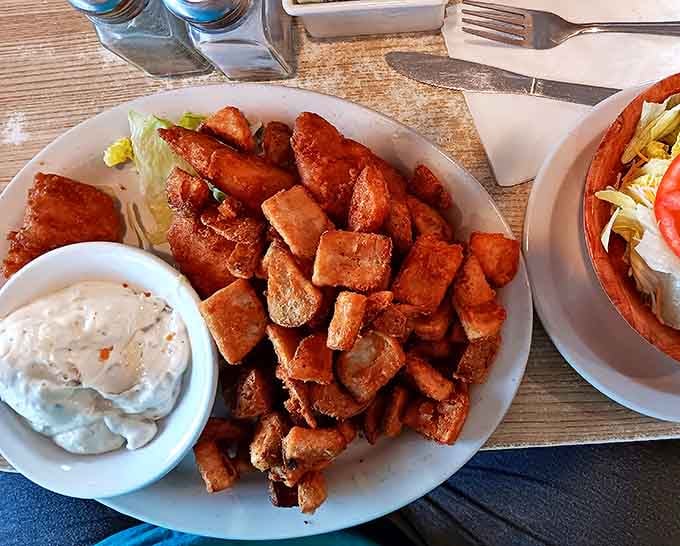 These golden-fried potato chunks aren't just a side&mdash;they're the main event, with a crispy exterior giving way to pillowy potato perfection.
