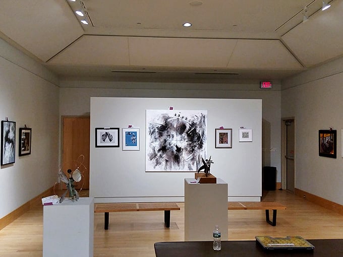 Art galleries: where silence speaks volumes and you can practically hear your mother whispering "don't touch that" from 200 miles away.