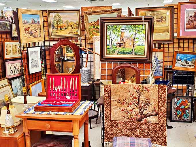 Art for every taste&mdash;from pastoral landscapes to abstract splashes. That tapestry would look perfect in your living room!