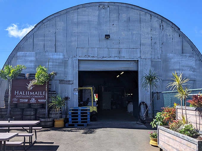 Hali'imaile Distilling Company's industrial-chic quonset hut invites visitors to discover locally crafted spirits in an authentically Hawaiian setting.