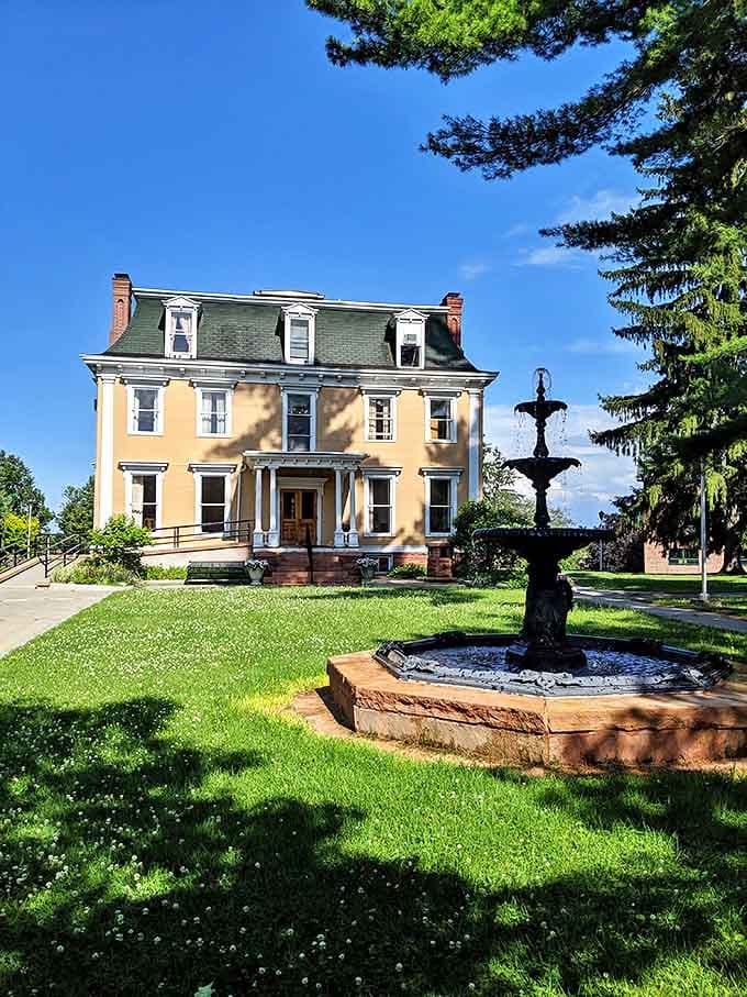 The stately Holcroft House with its elegant fountain could make anyone feel like they've stepped into a period drama, minus the corsets.