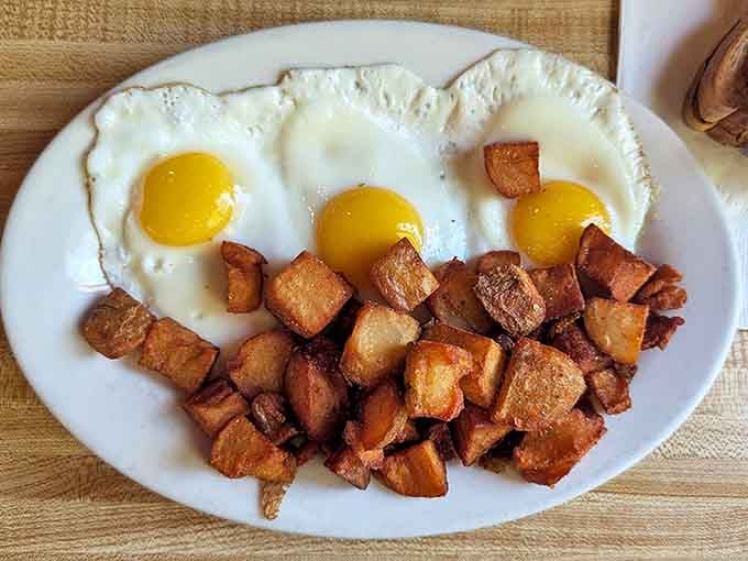 These home fries deserve their own ZIP code&mdash;golden-crisp exteriors giving way to fluffy interiors that make chain restaurant potatoes weep with inadequacy.