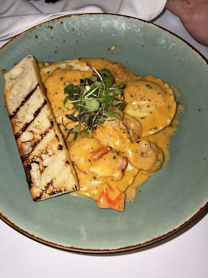 Seafood alchemy at its finest! These lobster ravioli swim in a sauce so good you'll want to request a spoon&mdash;or possibly a straw.