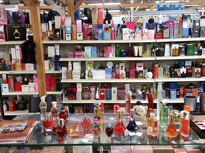 Fragrance boulevard where designer scents meet bargain prices. One spritz and you're transported to a department store without the sticker shock.