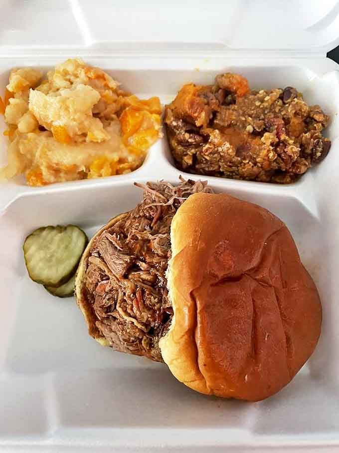 The pulled pork sandwich&mdash;South Carolina's edible ambassador&mdash;nestled beside mac and cheese and baked beans, a holy trinity of comfort.