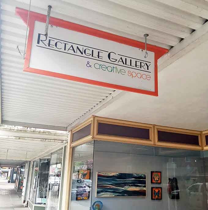 Rectangle Gallery offers a splash of artistic flair downtown, where local creativity finds a home and visitors find unexpected inspiration between antique hunts.