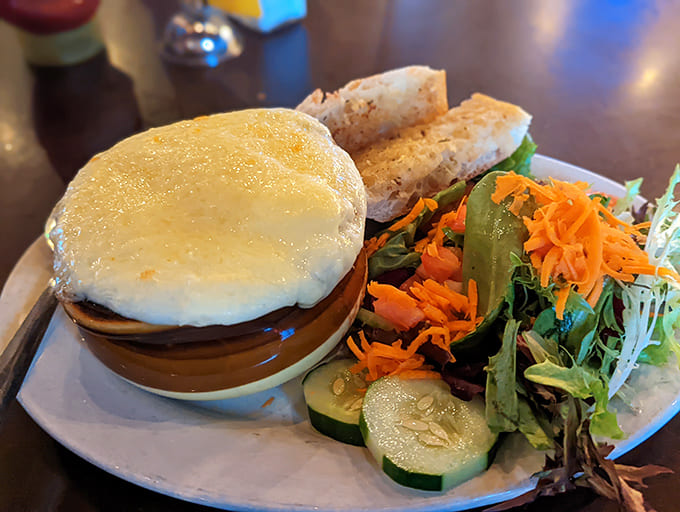 Shepherd's Pie with a side salad &ndash; because sometimes you need something green to justify the glorious comfort food you're about to demolish.