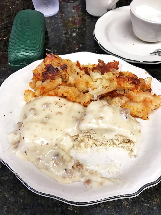 Biscuits and gravy &ndash; the South's greatest contribution to breakfast culture, where each forkful is a warm, peppery hug on a cold Ithaca morning.