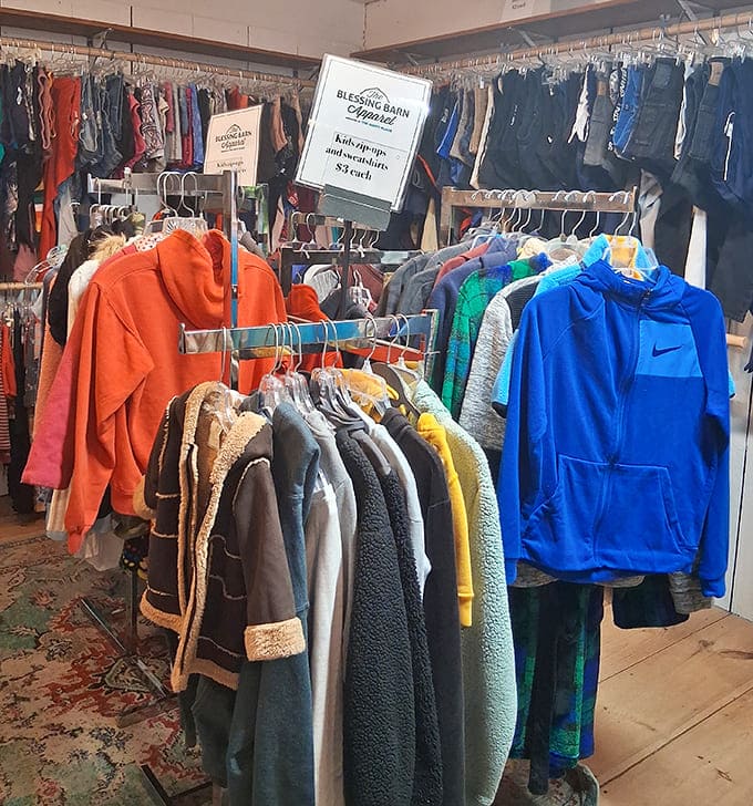 Kids' clothing organized with military precision&mdash;because finding adorable outfits shouldn't require the patience of a saint.