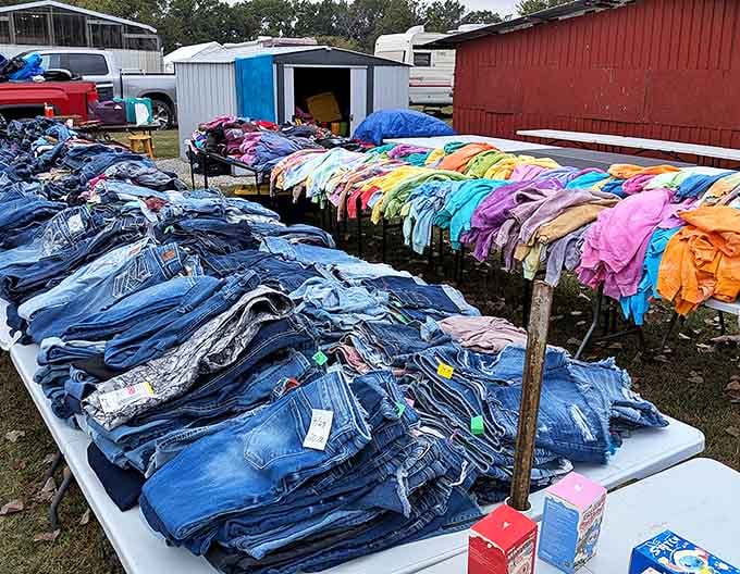 Denim heaven stretches as far as the eye can see. These pre-loved jeans have stories in every worn knee&mdash;just waiting for new chapters to be written.