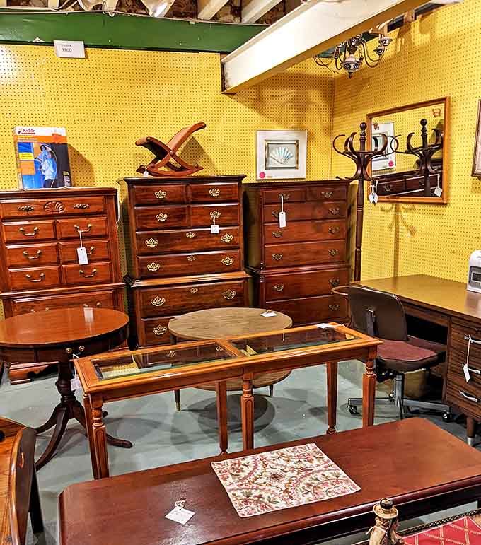 Honey, these aren't just dressers&mdash;they're time capsules with drawers. Classic wood furniture awaiting its second act in someone's carefully curated home.