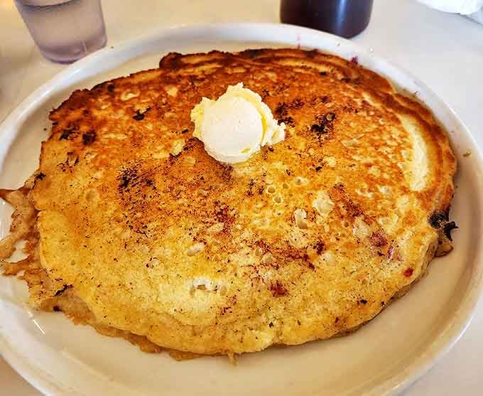 The pancake that launched a thousand naps. Golden, buttery, and substantial enough to fuel a day of Wyoming adventure or justify an afternoon siesta.