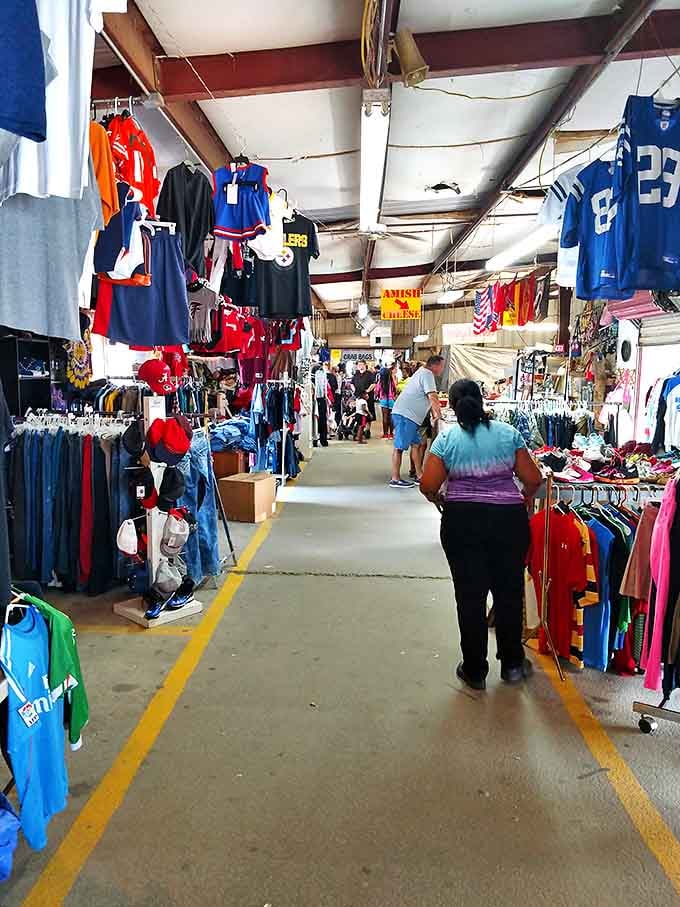 The universal flea market shuffle &ndash; that slow, purposeful browsing pace that says "I'm just looking" but really means "I'm hunting for treasure."