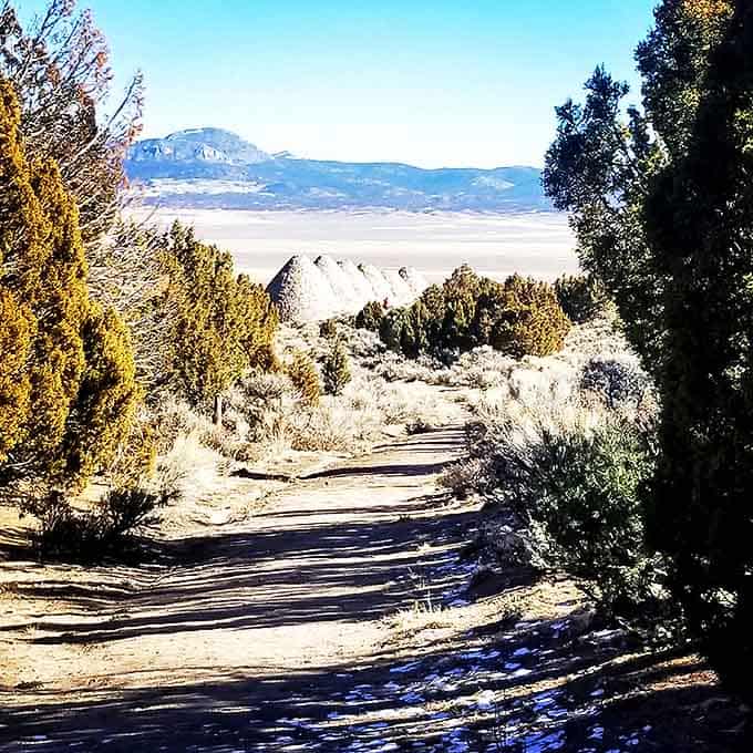 The road winds toward distant valleys where miners once dreamed big and worked harder than any of us ever will.