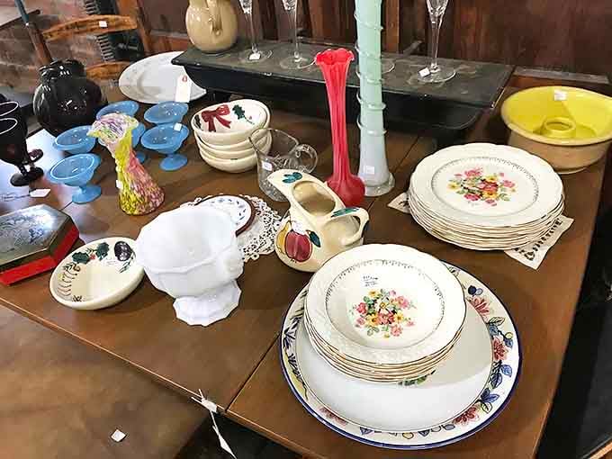 Grandmother's china cabinet exploded in the best possible way. These vintage place settings are ready to elevate Tuesday night takeout to royal banquet status.