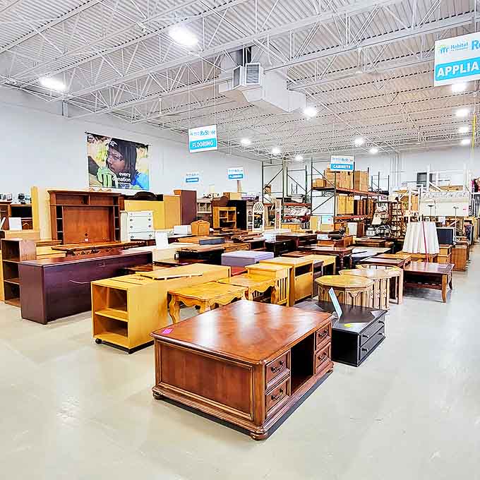Desk paradise or wood furniture heaven? Either way, this collection of office essentials proves one person's downsizing is another's upgrading.
