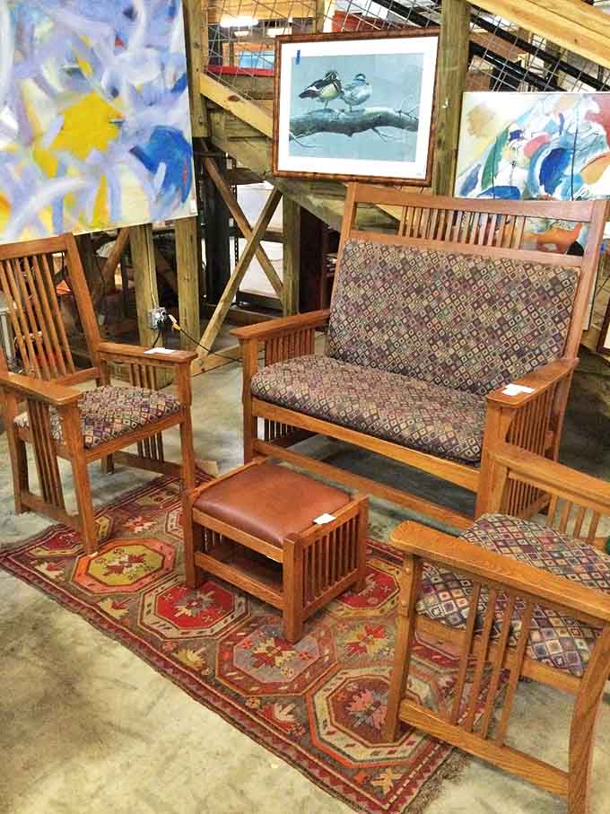 Mission-style furniture that survived decades of family gatherings now waits for its second act&mdash;like Sean Connery making a comeback in "The Hunt for Red October."