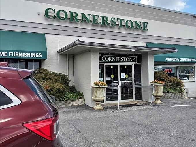 Sophisticated storefront suggests this isn't your average thrift shop &ndash; expect quality with character.