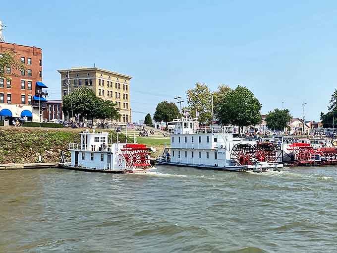 Historic riverfront where paddle wheelers still churn memories along the mighty Muskingum River.