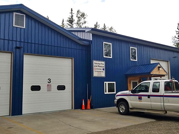 Salcha's bright blue fire station stands ready to serve this close-knit community where neighbors truly look out for each other.