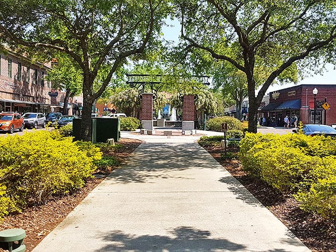 Winter Garden's charming downtown plaza invites you to slow down and breathe. Those yellow bushes aren't rushing anywhere, and neither should you.
