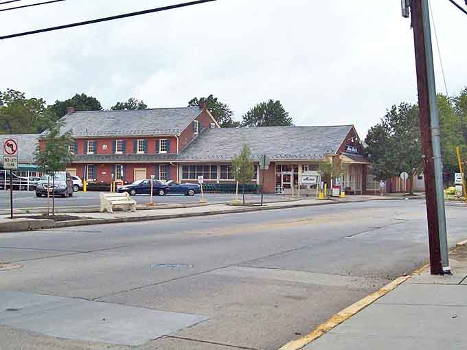 Historic buildings line Haddonfield's streets, creating the perfect backdrop for small-town drama and community.