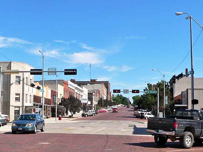 The distinctive brick buildings of McCook's main street create a downtown with more character than most modern developments.