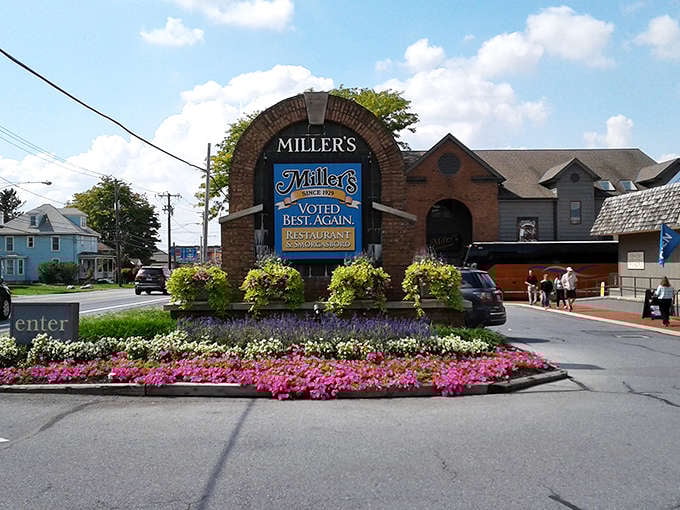 Miller's gorgeous landscaping and iconic sign create the perfect first impression. Those flowers aren't the only things blooming&mdash;so will your appetite!