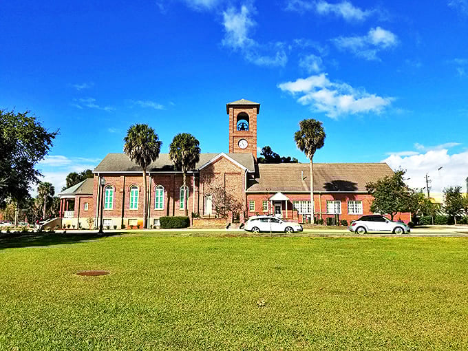 Palatka's First Presbyterian Church stands as a testament to craftsmanship from another era. Sunday services with a side of stunning architecture.
