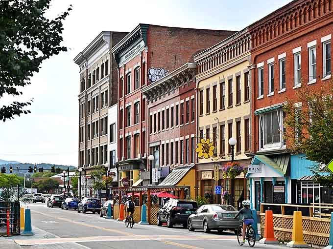Bicyclists navigate Rutland's colorful downtown &ndash; a city that's mastered the art of being just the right size.