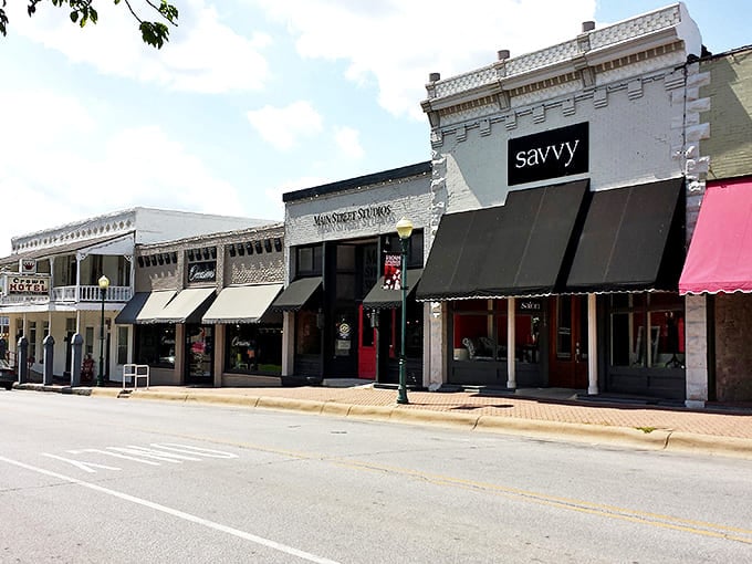 Classic brick buildings house modern businesses, creating the perfect blend of yesterday's charm and today's convenience.