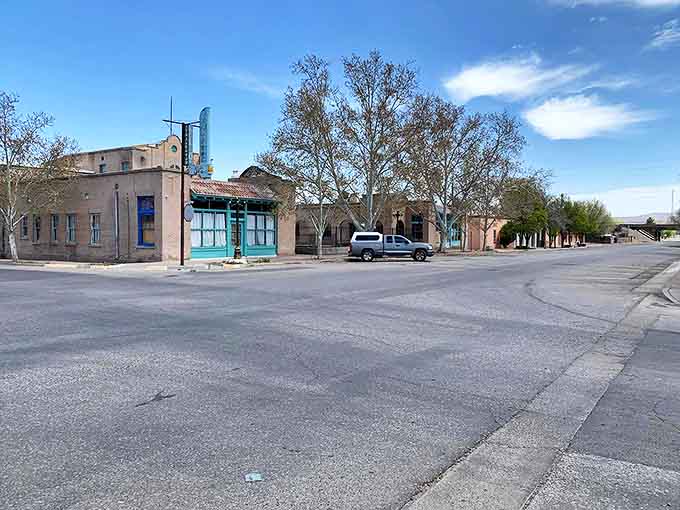The quiet streets of Socorro hide affordable treasures behind these modest facades. Small-town living with big-sky views!